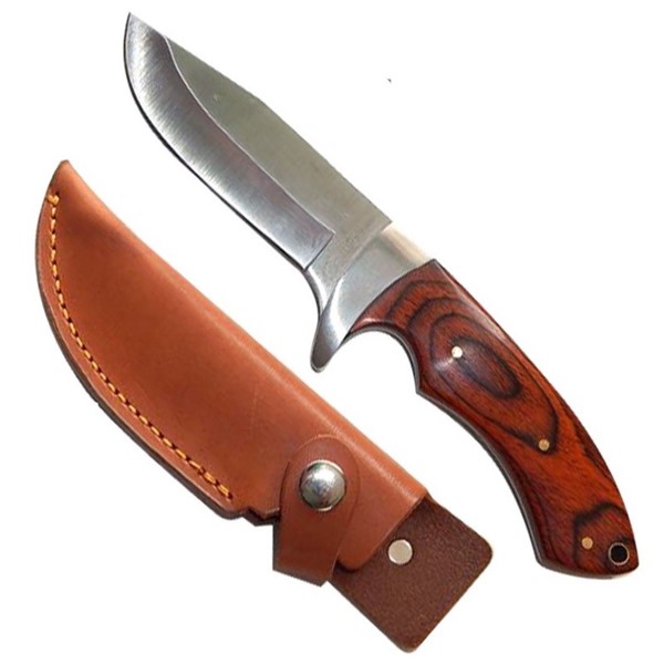 In-Namra. HUNTING KNIFE WITH WOODEN HAND